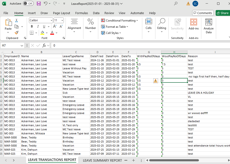 How to Generate Leave Report