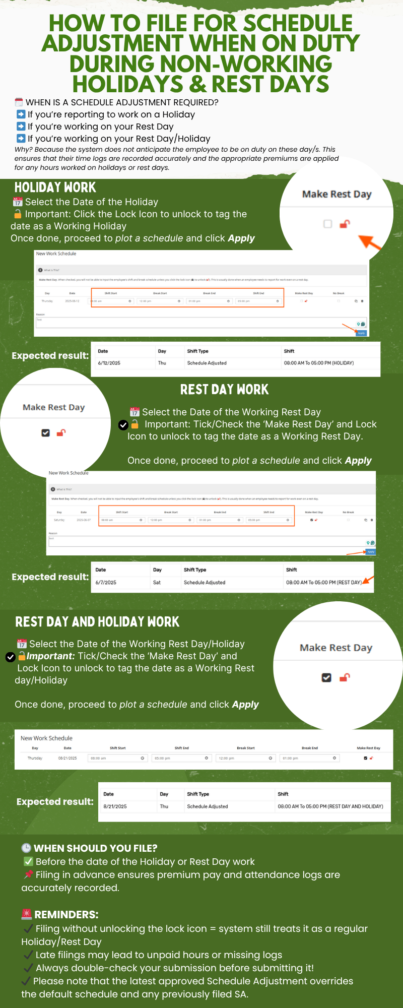 How to File for Schedule Adjustment When On Duty During Non-Working ...