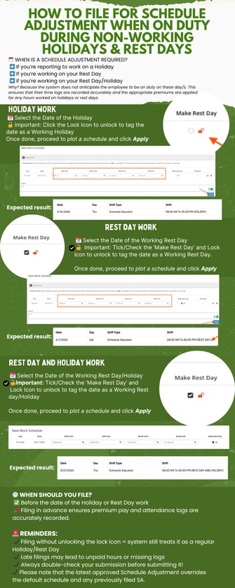 How to File for Schedule Adjustment When On Duty During Non-Working ...