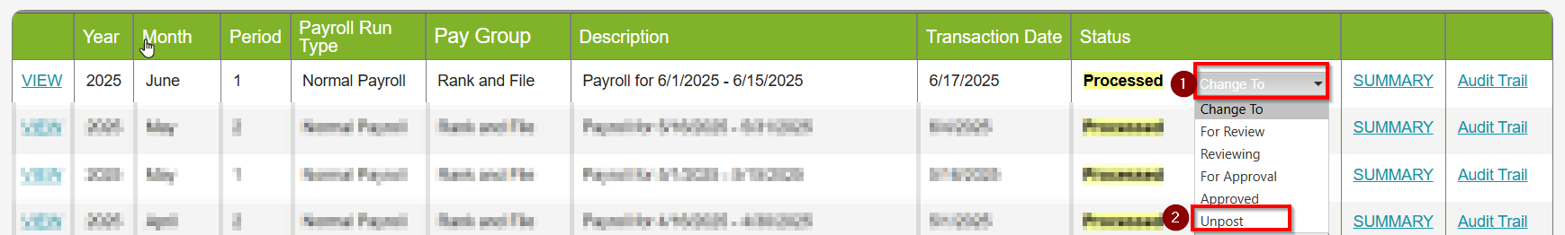 How To Unpost Payroll in Sprout Payroll