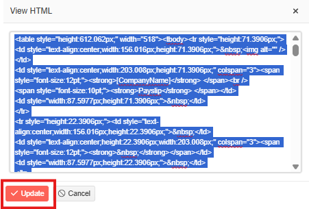 How to Modify Payslip Format Using HTML Code
