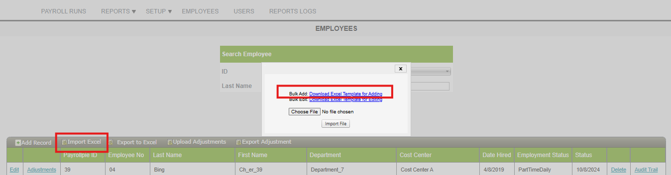 Separate Bulk Upload Template for Adding New Employees and Updating ...