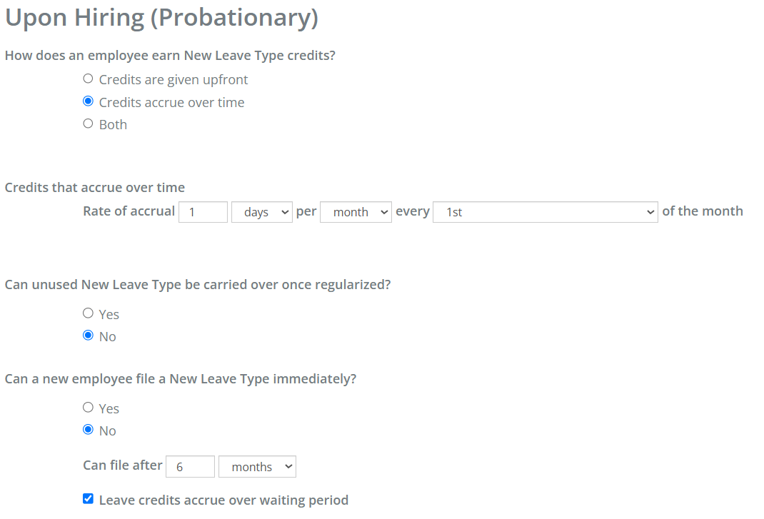 Leave Filing for Probationary Employees