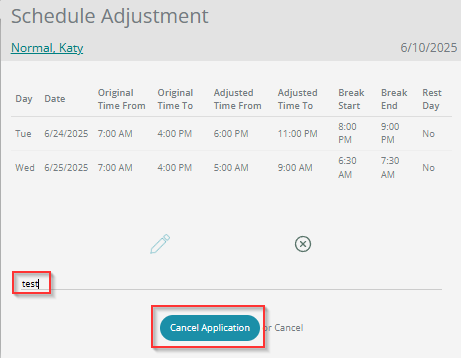 How to Cancel Approved Schedule Adjustment
