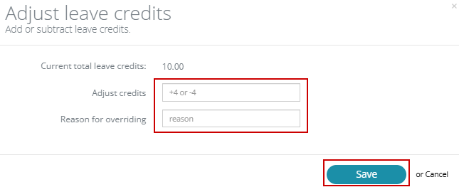 How to Manually Add or Deduct Leave Credits