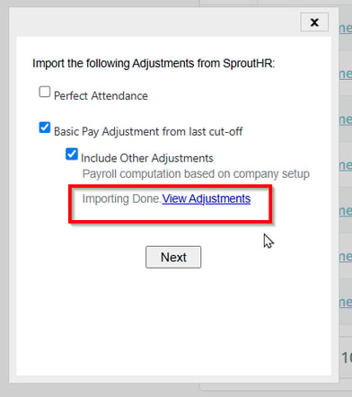 Import Attendance Adjustments Approved after Payroll Period