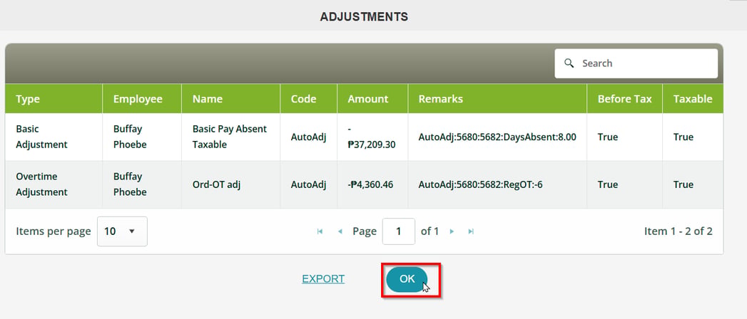 Import Attendance Adjustments Approved after Payroll Period