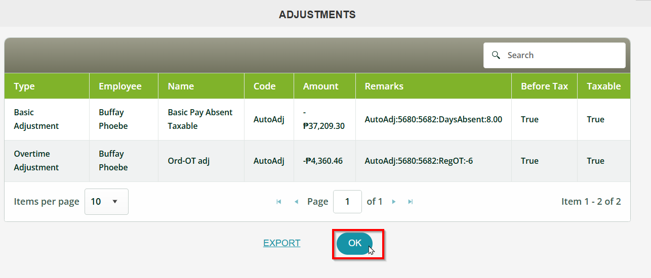 Import Attendance Adjustments Approved after Payroll Period
