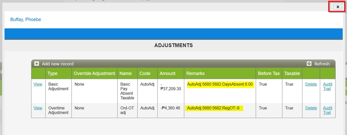 Import Attendance Adjustments Approved after Payroll Period