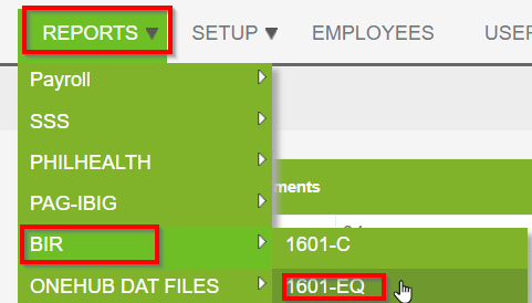 How to Generate BIR Form 1601-EQ