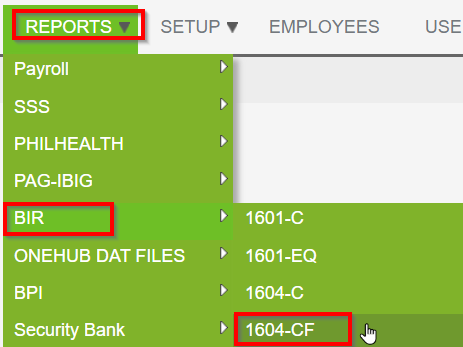 How to Generate BIR form 1604-CF in Sprout Payroll