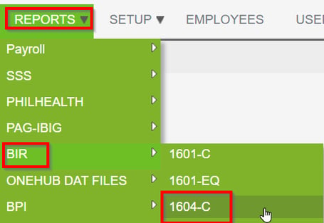 How to Generate the BIR Form 1604-C