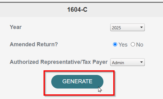 How to Generate the BIR Form 1604-C