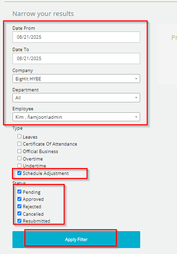 How to Edit an Approved or Pending Schedule Adjustment