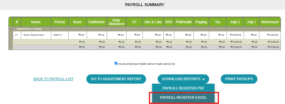 How to View Payslip from Payroll Runs Uploaded via YTD Upload?