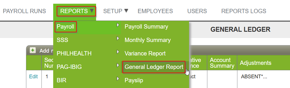 General Ledger: Set-Up and Report
