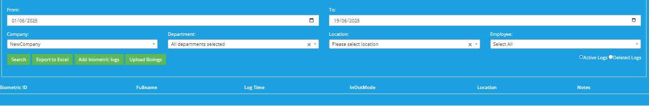 How to View Biologs in the Attendance Management?