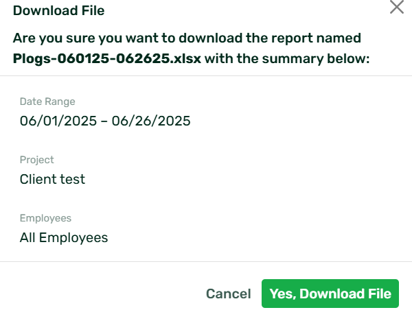 Project Tagging: How can I Export the Project Logs Export?