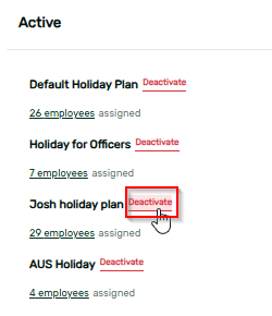 How to Deactivate a Holiday Plan in Sprout HR