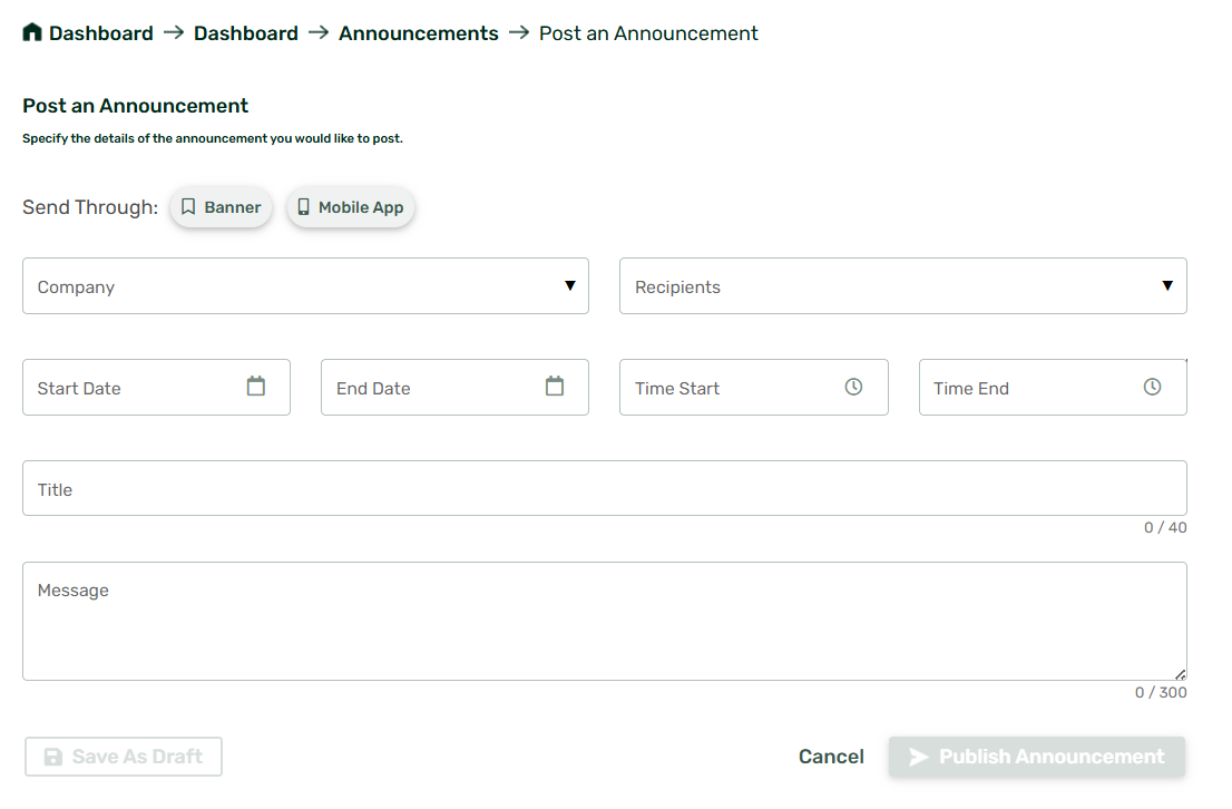 How to Navigate to the Announcement Page