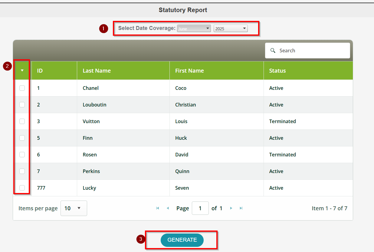How To Generate the Statutory Report