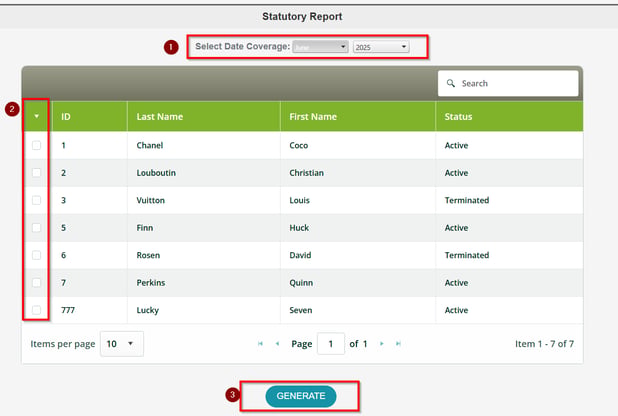 How To Generate the Statutory Report