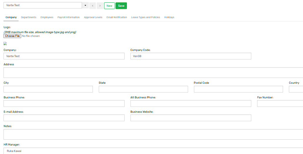 Set Up the Company Sprout HR Profile