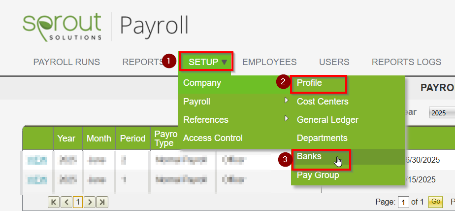 How to Update Banks in Sprout Payroll