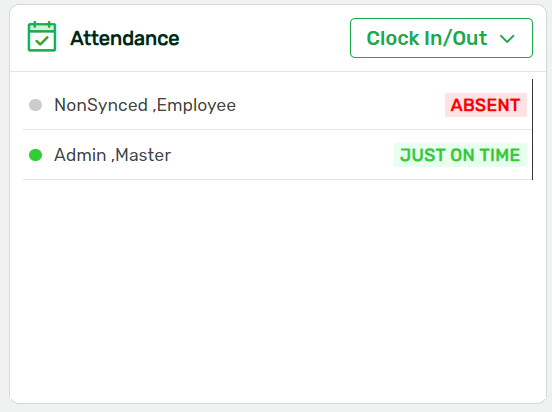 The Team Attendance Widget