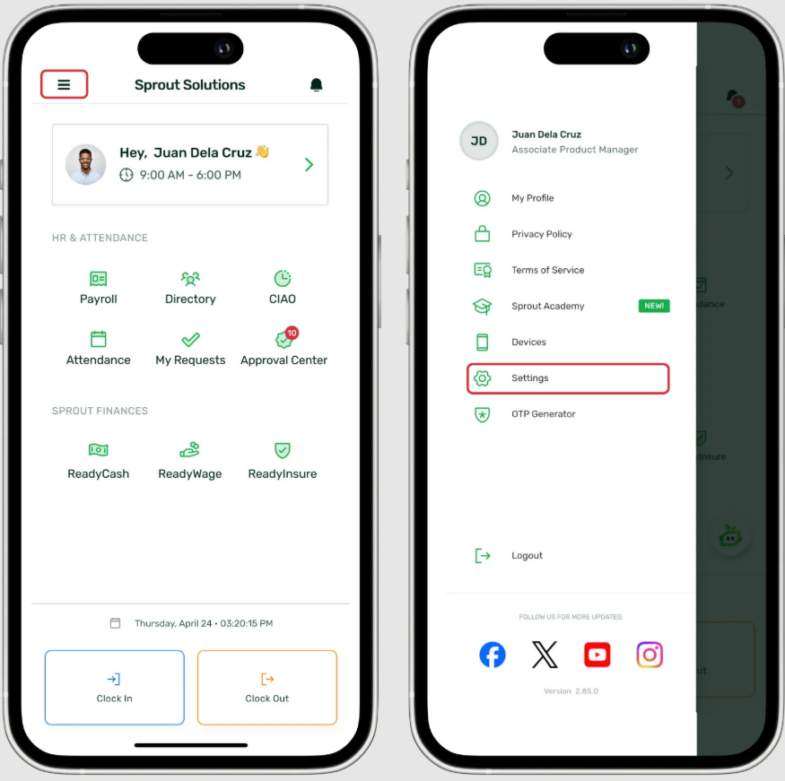 Biometric Authentication in Sprout HR Mobile