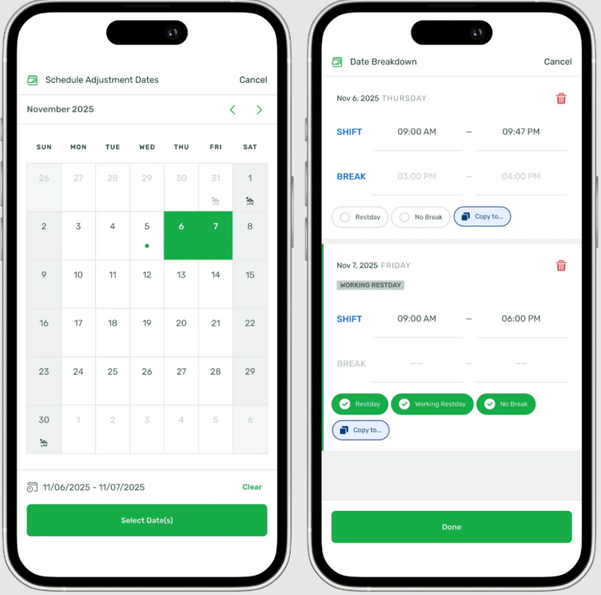 My Request - Schedule Adjustment