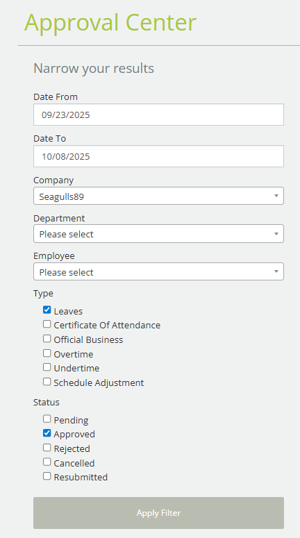 The Approval Center