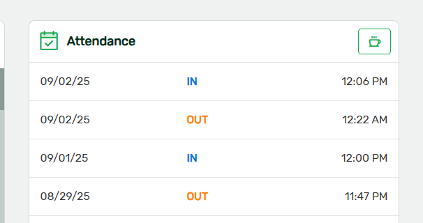 The Team Attendance Widget