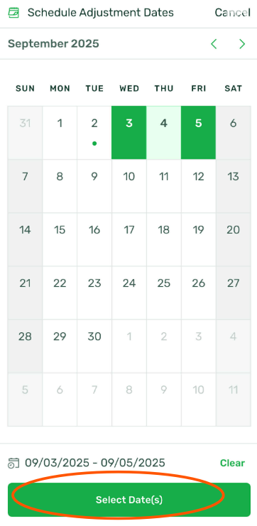 Filing Schedule Adjustment Applications on Sprout Mobile
